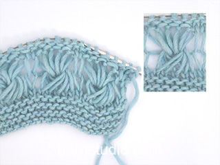 How to knit a mussel pattern