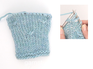 How to increase 2 stitches to 4 stitches, worked round