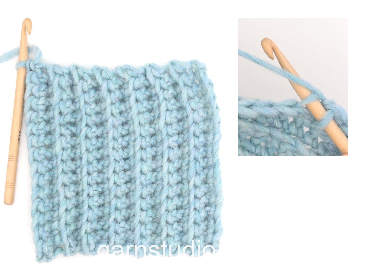 How to crochet a horizontal rib