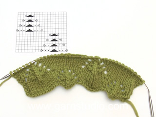 How to knit a lace pattern with little trees